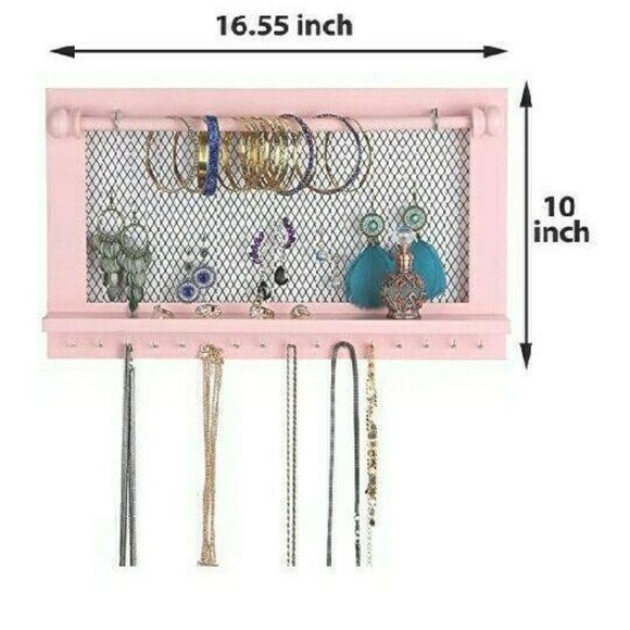 Unbranded | Storage & Organization | Rustic Wall Mounted Mesh Jewelry ...